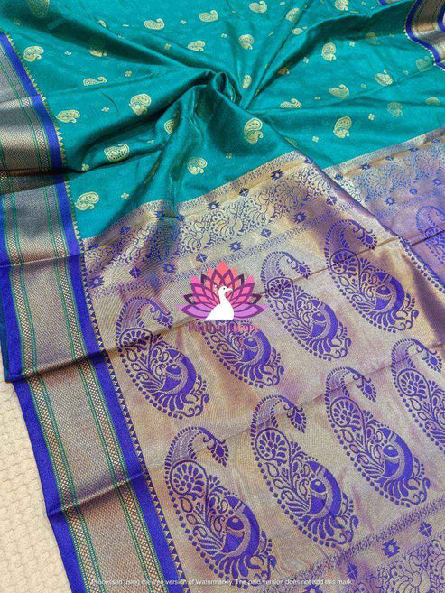 Morpankhi Colour Semi Silk Paithani Saree | Paithanistore | Buy Online ...